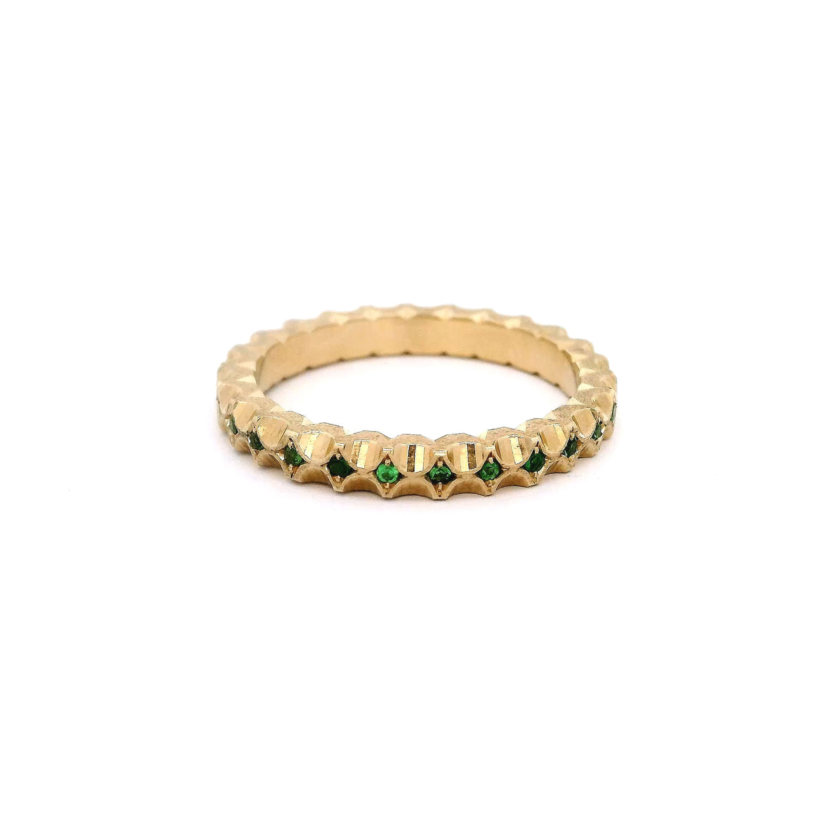 Bright Cut Tsavorite Stacking Band – Tuggle Designs