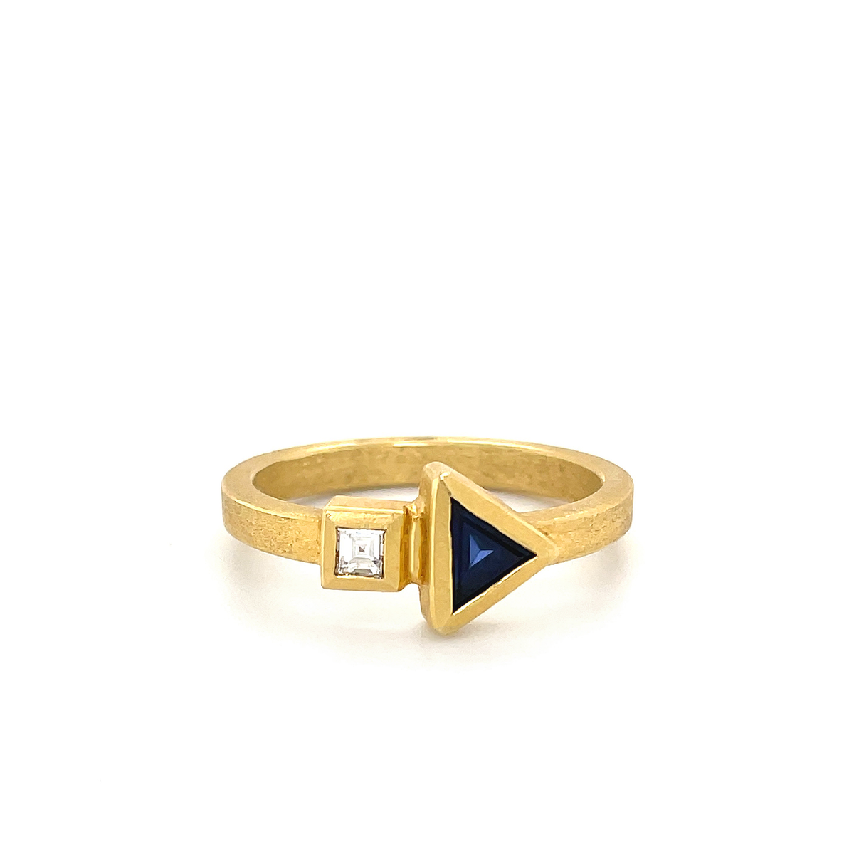 Modern Sapphire and Diamond Arrow Ring – Tuggle Designs